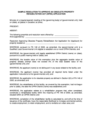 Fillable Online SAMPLE RESOLUTION TO APPROVE AN OBSOLETE PROPERTY ...