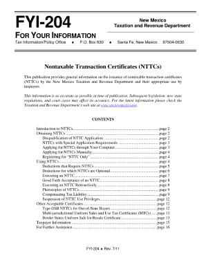 Fillable Online tax newmexico new mexico tax form fyi 204 Fax Email ...