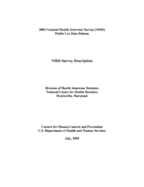 Fillable Online cdc NHIS Survey Description Fax Email Print - pdfFiller
