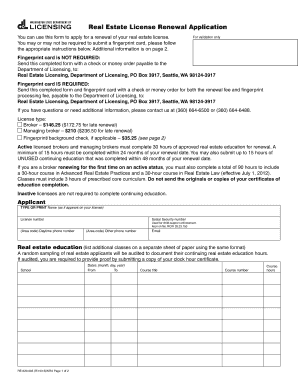 Real Estate License Renewal Application - Washington Department ...
