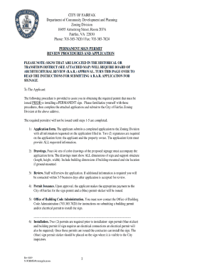 Fillable Online fairfaxva city of fairfax permanent sign form Fax Email ...