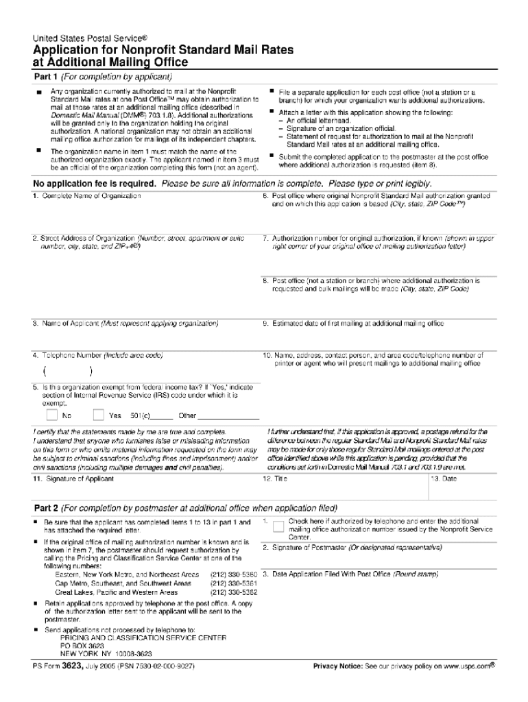 Usps Nonprofit Authorization Number Lookup Fill Online Printable