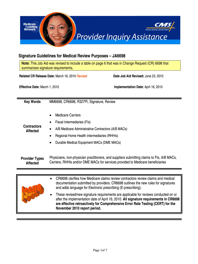 Fillable Online cms Signature Guidelines for Medical Review Purposes ...