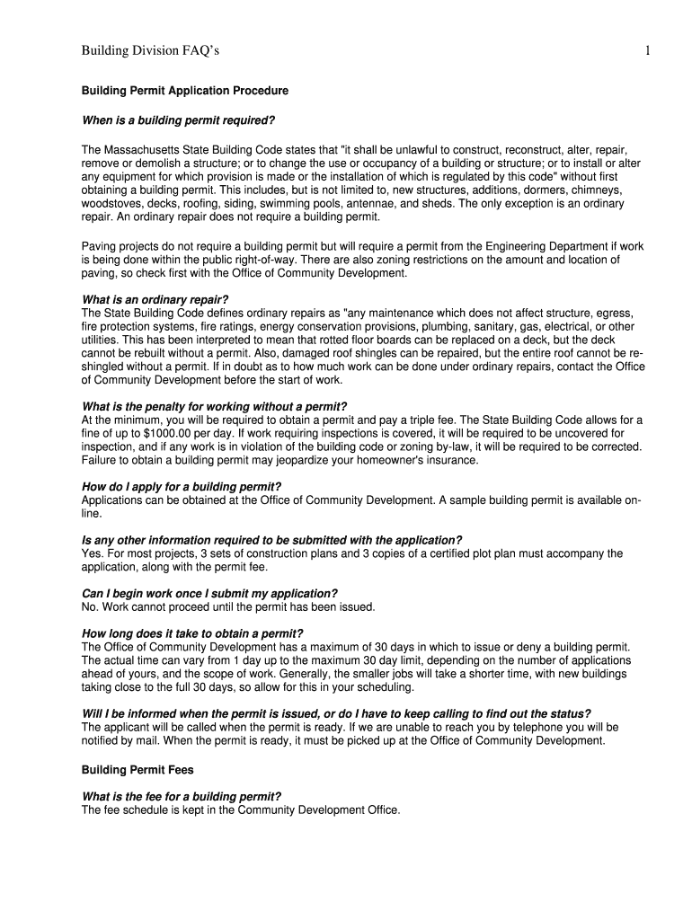 Fillable Online Building Permit Application Procedure Fax Email Print ...