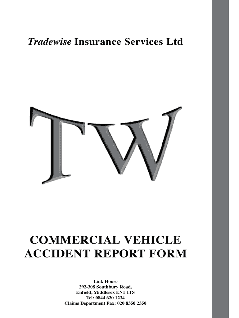 Fillable Online Commercial vehicle accident report form - Tradewise ...