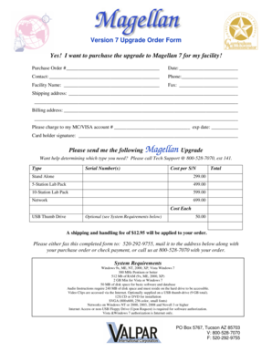 Fillable Online Magellan 7 Upgrade Order Fax Email Print - pdfFiller