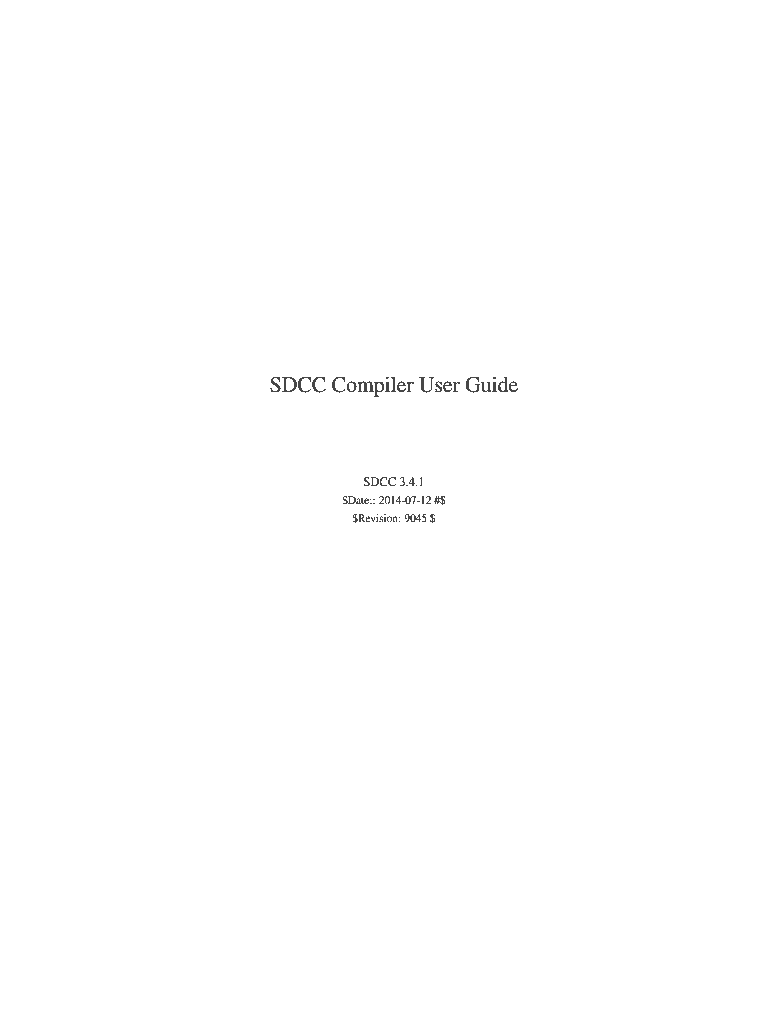 Fillable Online sdcc sourceforge sdcc user guide form Fax Email Print - pdfFiller