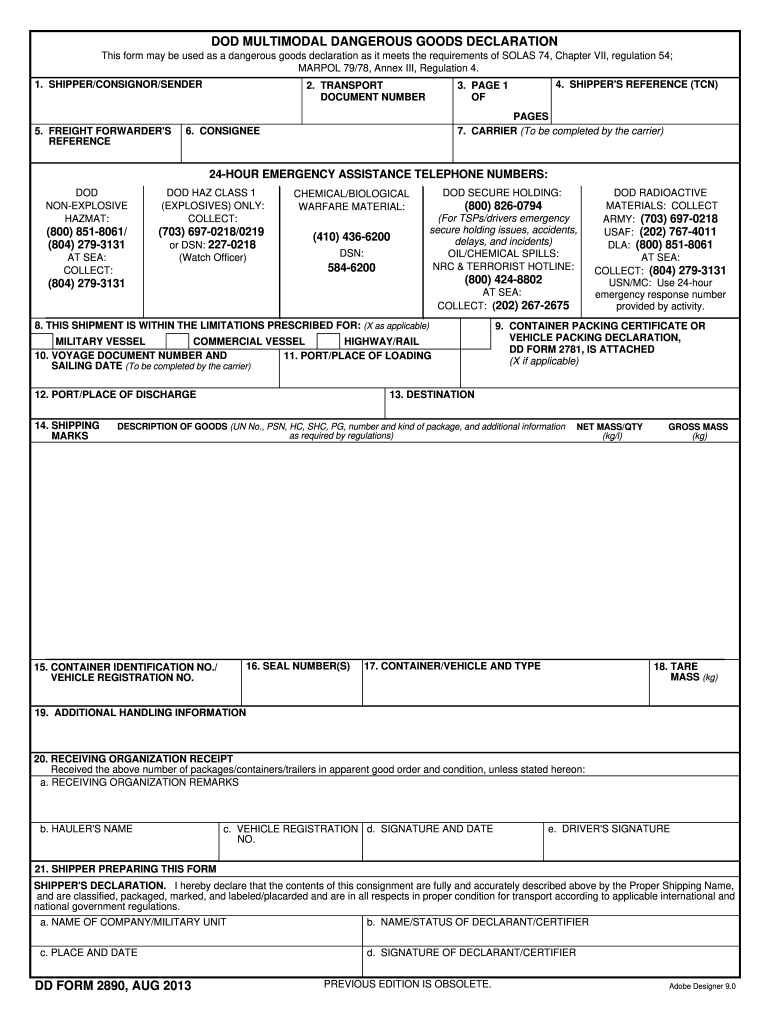 2013 2022 Form DD 2890 Fill Online Printable Fillable Blank PdfFiller 2013 2022 Form DD 2890 Fill Online Printable Fillable Blank PdfFiller