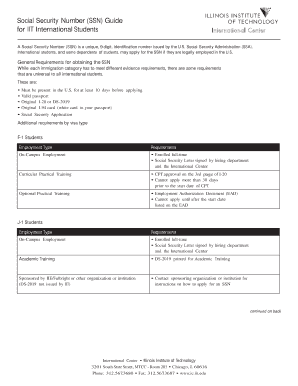 Fillable Online iit Social Security Number (SSN) Guide for IIT ...