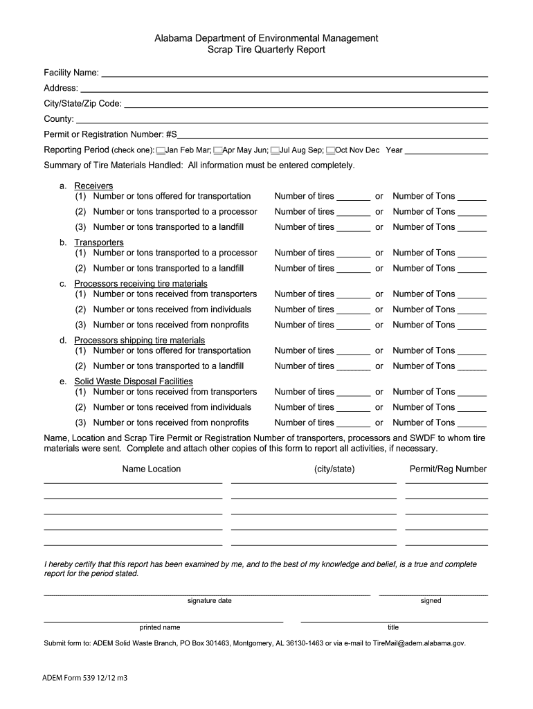 Adem form 539: Fill out & sign online | DocHub
