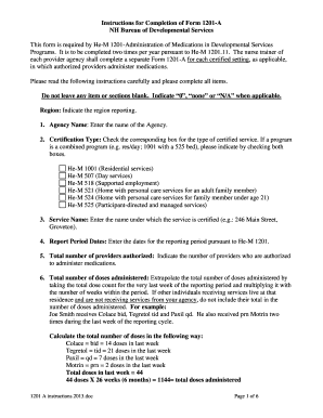 Fillable Online dhhs nh He-M 1201 A Form Instructions - dhhs nh Fax ...