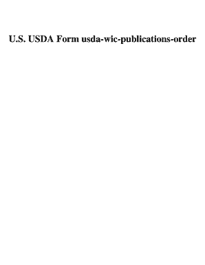 Fillable Online U.S. USDA Form usda - wic - publications - order - Usa ...