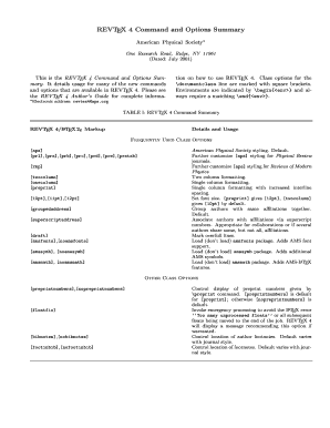 Fillable Online REVTEX 4 Command and Options Summary Fax Email Print ...