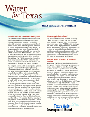 Fillable Online twdb texas State Participation Program information ...