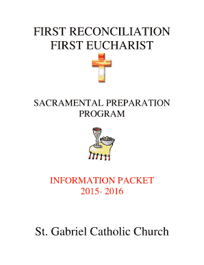 Fillable Online FIRST RECONCILIATION FIRST EUCHARIST St. Gabriel Catholic ... Fax Email Print ...