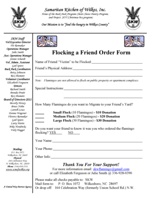 Fillable Online Flocking a Friend Order Form Fax Email Print - pdfFiller