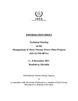 Fillable Online iaea IAEA TM Information Sheet - International Atomic ...