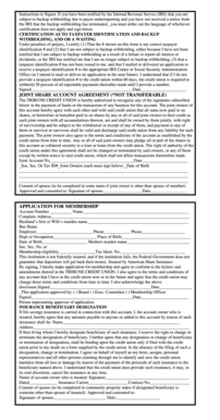 Fillable Online Credit Union Membership Application Fax Email Print ...