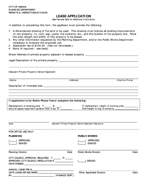 Fillable Online City of Omaha Lease Application Fax Email Print - pdfFiller