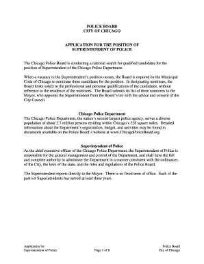 POLICE BOARD CITY OF CHICAGO APPLICATION FOR THE ... - Fill and Sign ...