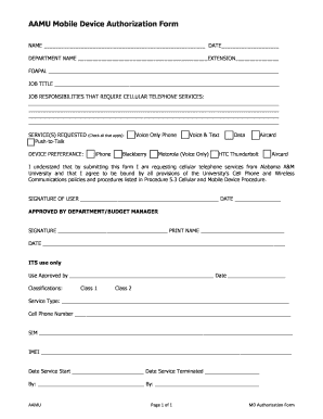Fillable Online aamu aamu mobile form Fax Email Print - pdfFiller