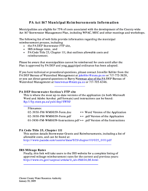 PA Act 167 Municipal Reimbursements Information - Connect Pitt - Fill ...
