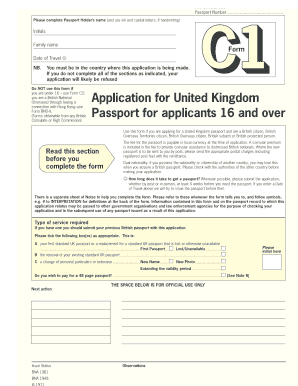 Fillable Online C1 form - Travel Document Fax Email Print - pdfFiller