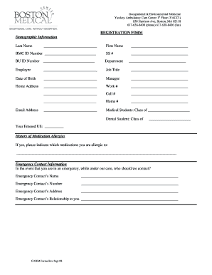Fillable Online bmc OEM Registration Form - Boston Medical Center - bmc ...