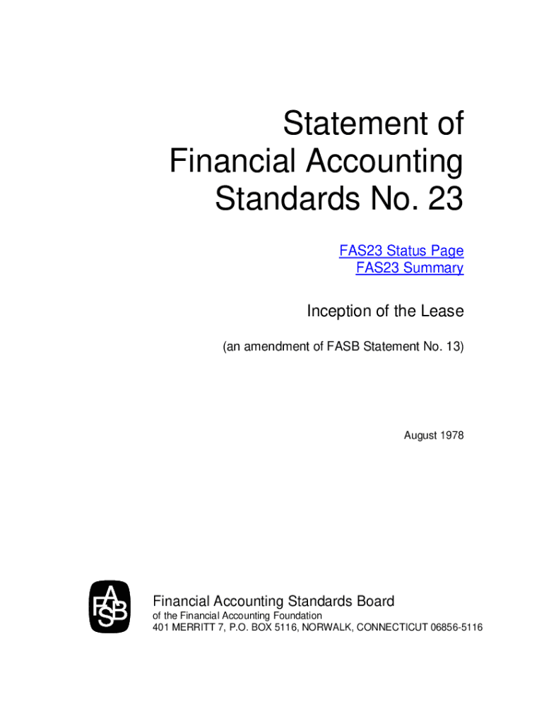 Fillable Online FAS 23: Inception of the Lease Fax Email Print - pdfFiller