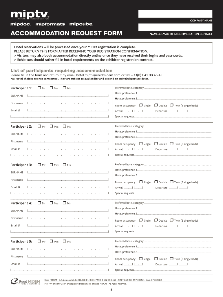 Fillable Online Accommodation Request Form Fax Email Print - pdfFiller