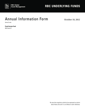 Fillable Online Annual Information Form - RBC Global Asset Management ...