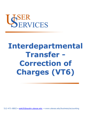 Fillable Online Interdepartmental Transfer Correction of Charges Fax ...