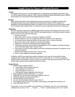 Fillable Online Sample Forms for Manure Application Records Fax Email ...