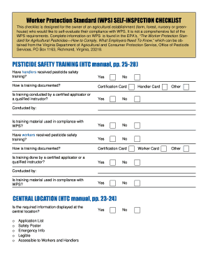 Fillable Online Worker Protection Standard (WPS) Self-Inspection ...