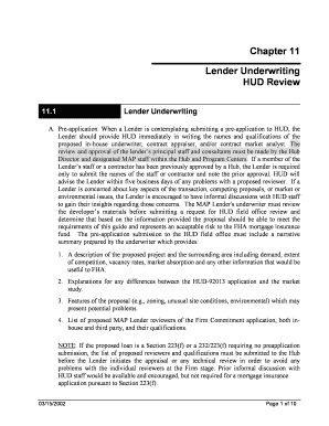 Fillable Online archives hud Chapter 11 Lender Underwriting - HUD ...