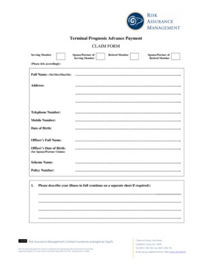 Advance Claim Form - Fill Online, Printable, Fillable, Blank | pdfFiller