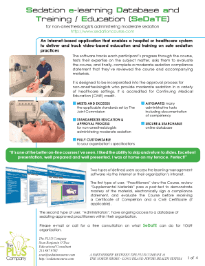 Fillable Online SeDaTE for Non-Anesthesiologists Administering Moderate ...