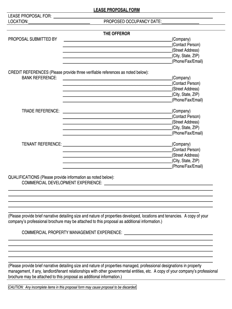 Business Lease Proposal Template