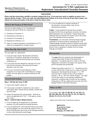 Fillable Online Application for Replacement Naturalization/Citizenship ...