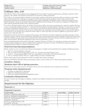 Fillable Online go dmacc Culinary Arts, AAS - Des Moines Area Community ...