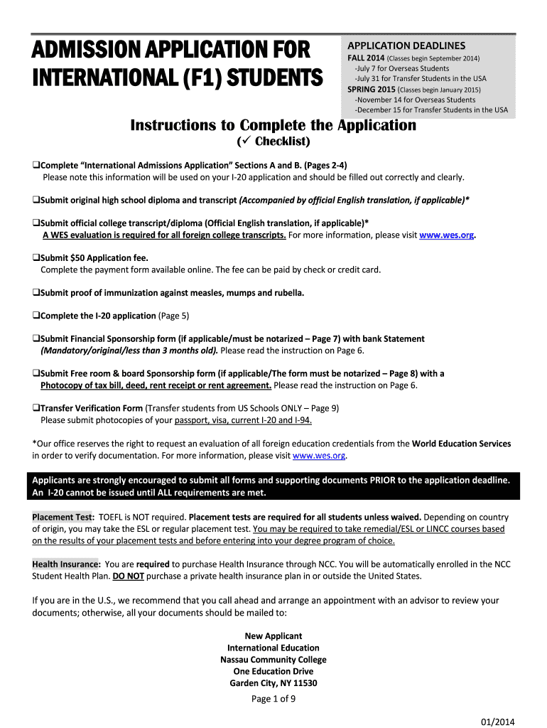 Fillable Online ADMISSION APPLICATION FOR INTERNATIONAL STUDENTS Fax ...