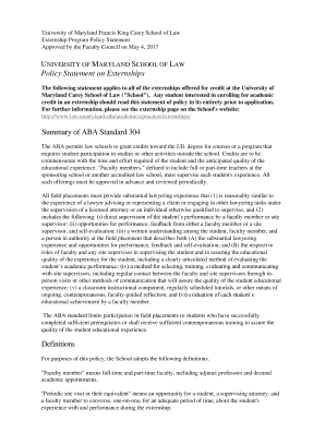 Fillable Online law umaryland Externship Program Policy Statement Fax Email Print - pdfFiller