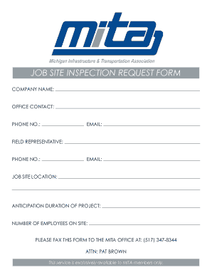 Fillable Online Click here to download the MITA Job Site Inspection ...