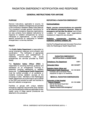Fillable Online RADIATION EMERGENCY NOTIFICATION AND RESPONSE Fax Email ...