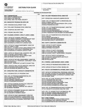 Fillable Online its dot FHWA Form 1090, Distribution Guide ...