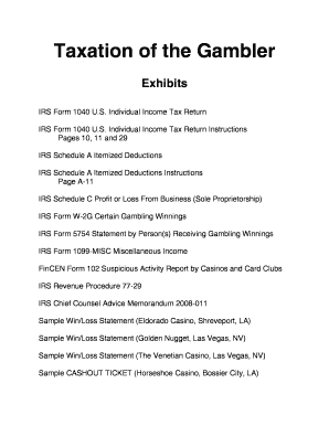 Taxation Of The Gambler - Fill and Sign Printable Template Online