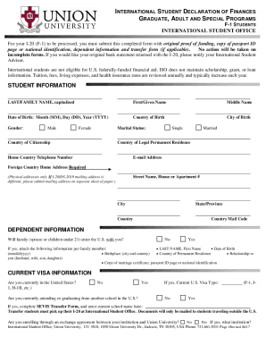 Fillable Online STUDENT INFORMATION DEPENDENT INFORMATION CURRENT ...