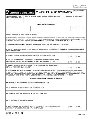 Fillable Online VHA Fisher House Application Fax Email Print - pdfFiller