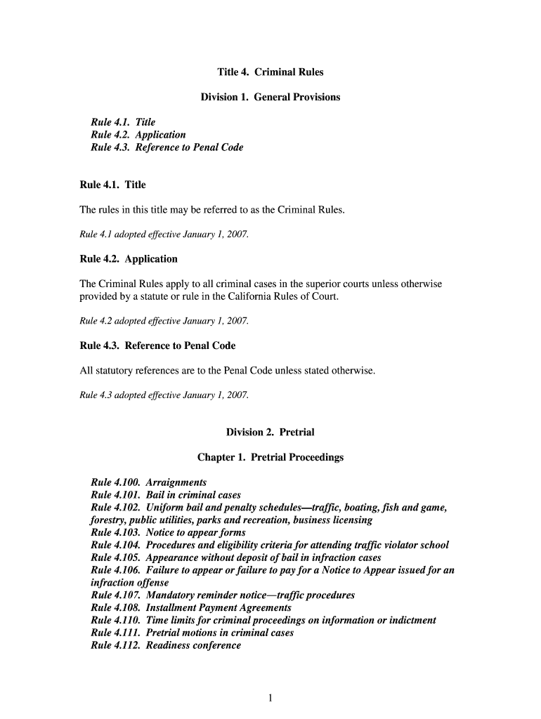 Fillable Online Title 4. Criminal Rules Fax Email Print - pdfFiller