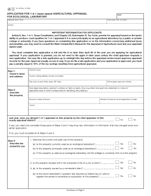 Fillable Online APPLICATION FOR 1-d-1 (open space) AGRICULTURAL ...